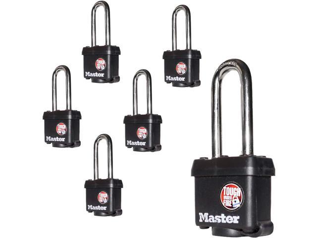 Master Lock (6) Keyed Alike Padlocks w/Thermoplastic Coating and 2 ...