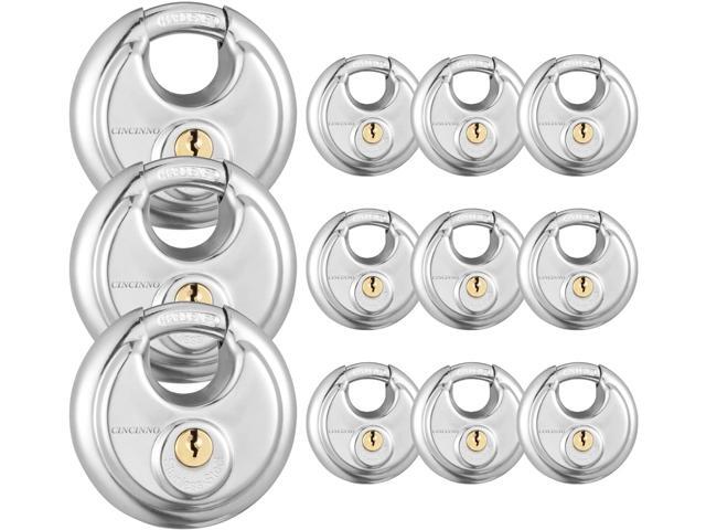 304 Stainless Steel Discus Padlock, Keyed Alike Disc Lock for Storage ...