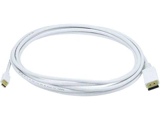 Monoprice 10FT 32AWG Mini DisplayPort to DisplayPort Cable - White ...