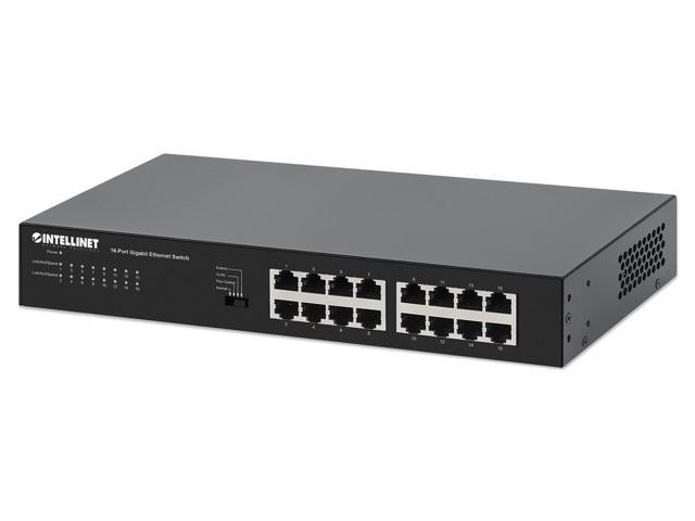 Intellinet 16-Port Gigabit Ethernet Switch, 16 x 10/100/1000 Mbps RJ45 ...