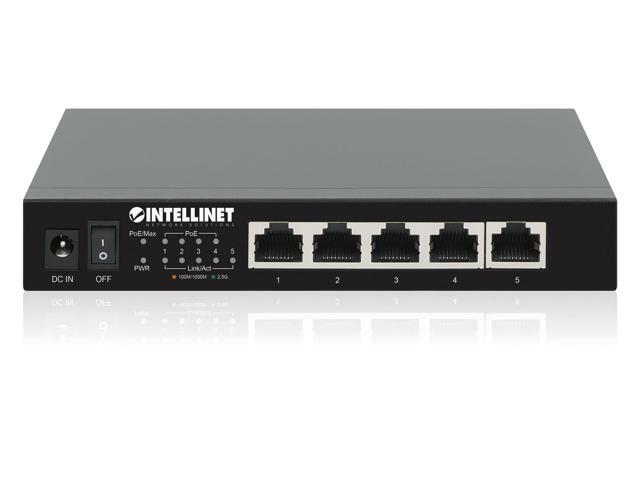 Intellinet 5-Port 2.5G Ethernet PoE+ Switch, Four PSE PoE+ Ports, 10 ...