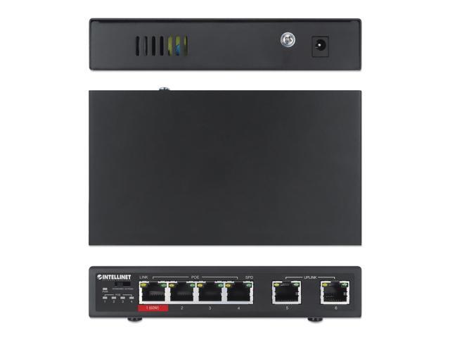 Intellinet 6-Port Fast Ethernet Switch with 4 PoE Ports (1 x High-Power ...