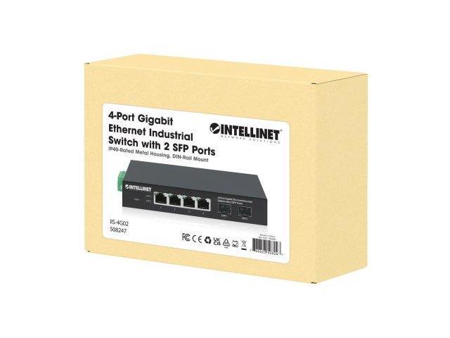 Intellinet Industrial 4-Port Gigabit Ethernet Switch with 2 SFP Ports ...