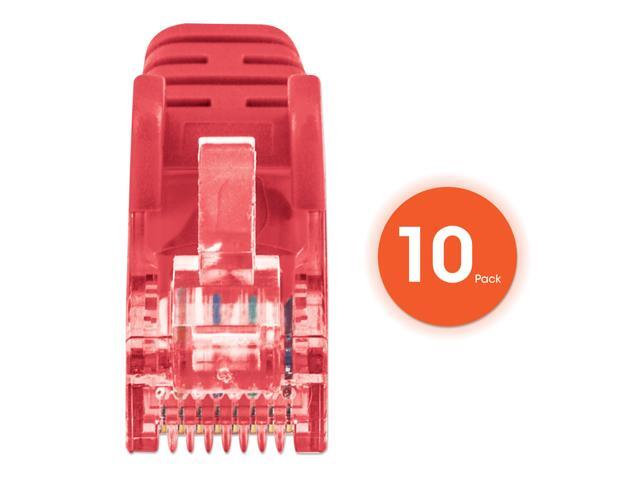 Intellinet Cat6 UTP Slim Network Patch Cable, 0.5 ft., Red, 10-Pack ...