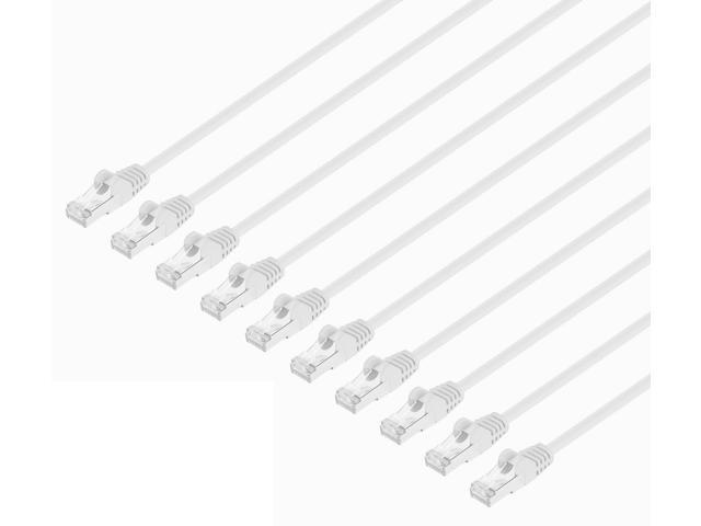 Intellinet Cat8.1 U/FTP Slim Network Patch Cable, 1.5 ft., White, 10-Pack, 40G, 2 GHz, 100% ...