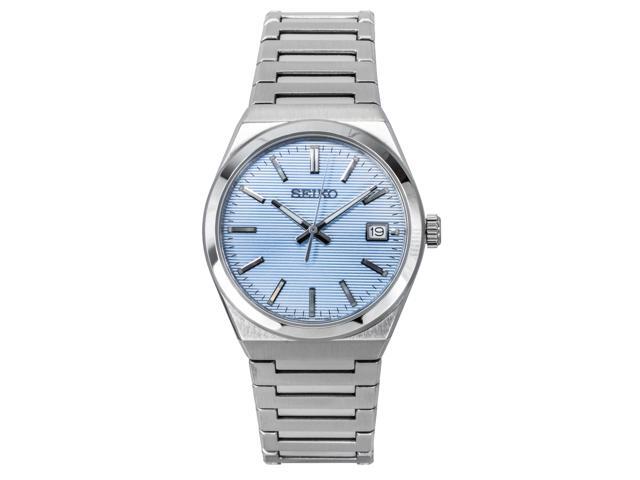 Seiko Classic Stainless Steel Light Blue Dial Quartz SUR599P1 100M Men ...