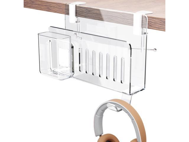 HEWYIOS Acrylic Desk Side Storage,Under Desk Laptop Holder Storage ...