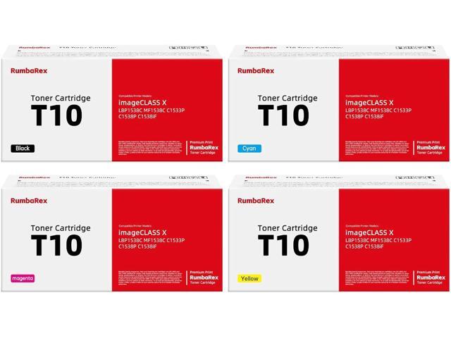 T10 Toner Cartridge 4-Pack (Black,Cyan,Magenta,Yellow) Replacement for ...
