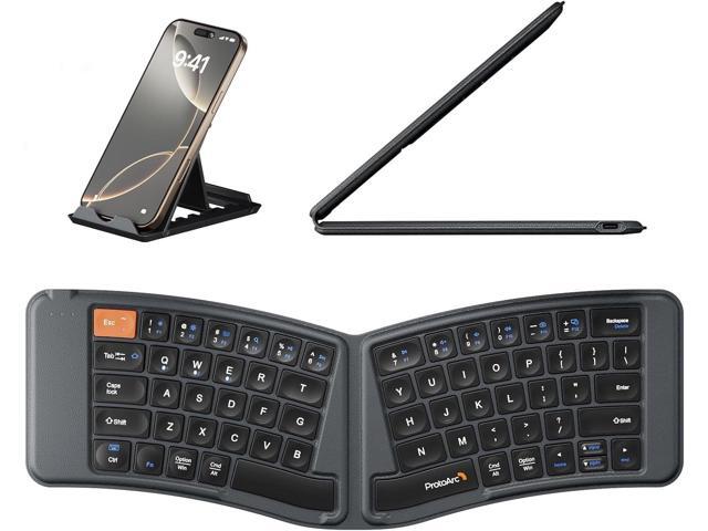 ProtoArc Ergonomic Foldable Keyboard, XK03 Split Folding Bluetooth ...