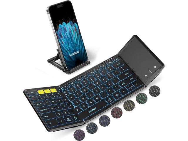 Samsers Foldable Bluetooth Keyboard with Touchpad, Full-Size Wireless ...