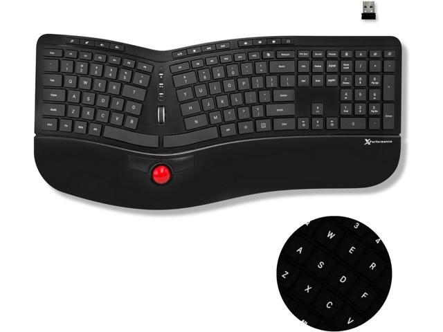X9 Performance Ergonomic Wireless Keyboard with Trackball ...