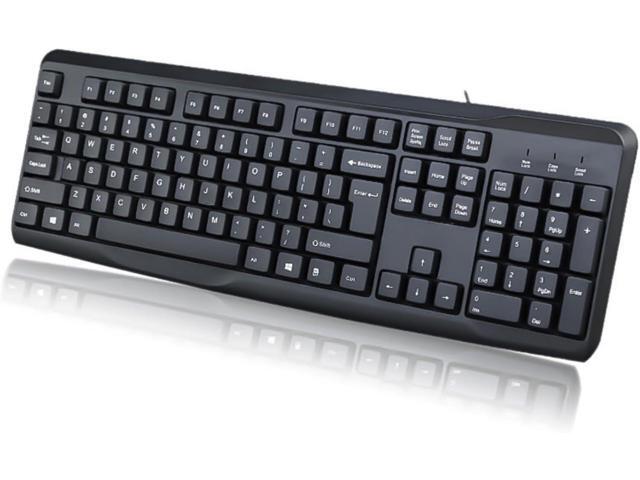 Ergonomic USB Wire Keyboard 104Keys with Water & Ergonomic Layout ...