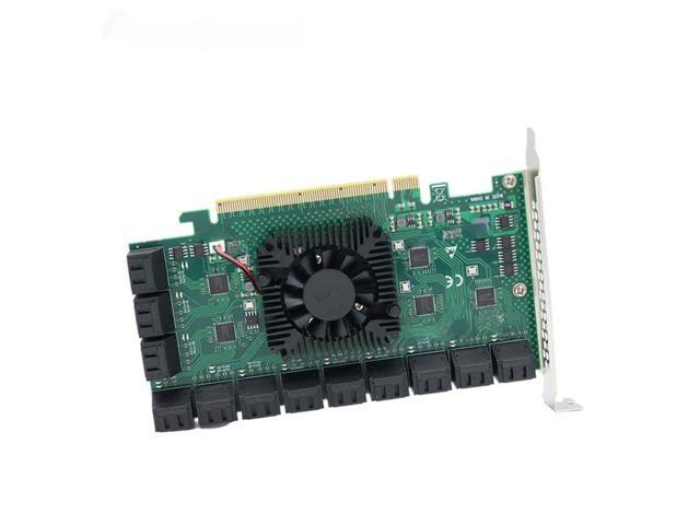24-Port PCIE X4 Controller SATA 3.0 Expansion Card PCI-E to SATA HDD ...