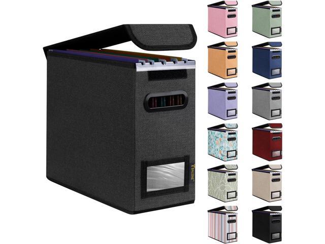 BALEINE File Organizer Box with Lid, Collapsible File Folder Organizer ...
