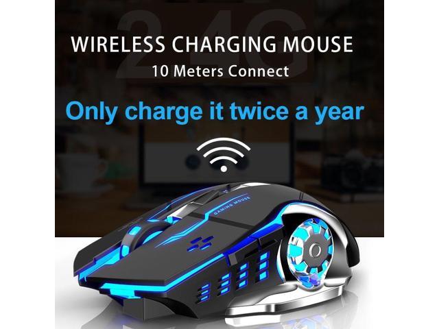 Wireless Mouse Rechargeable, with Side Button RGB LED Backlit Ergonomic ...