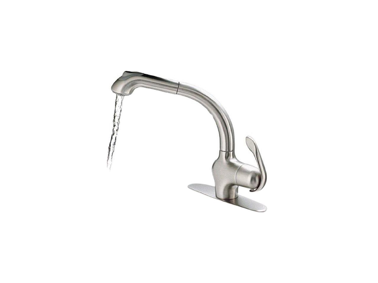 Pegasus USPW566TCLFEX Luxor Pull Out Spray Kitchen Faucet, Brushed ...