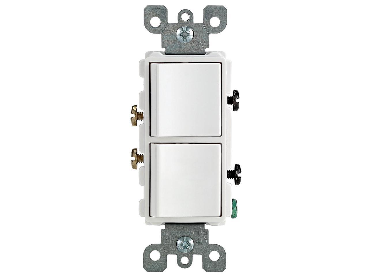 Leviton 15 Amp White Decora Dual Switch - Newegg.com