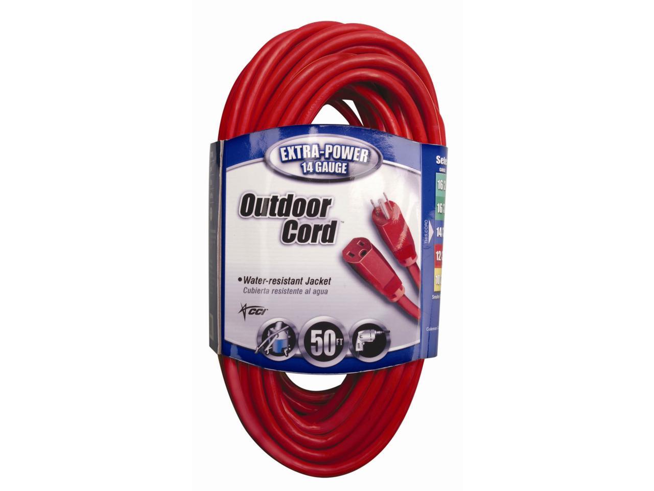 Coleman Cable 02408 50' 14/3 Red Extension Cord - Newegg.com