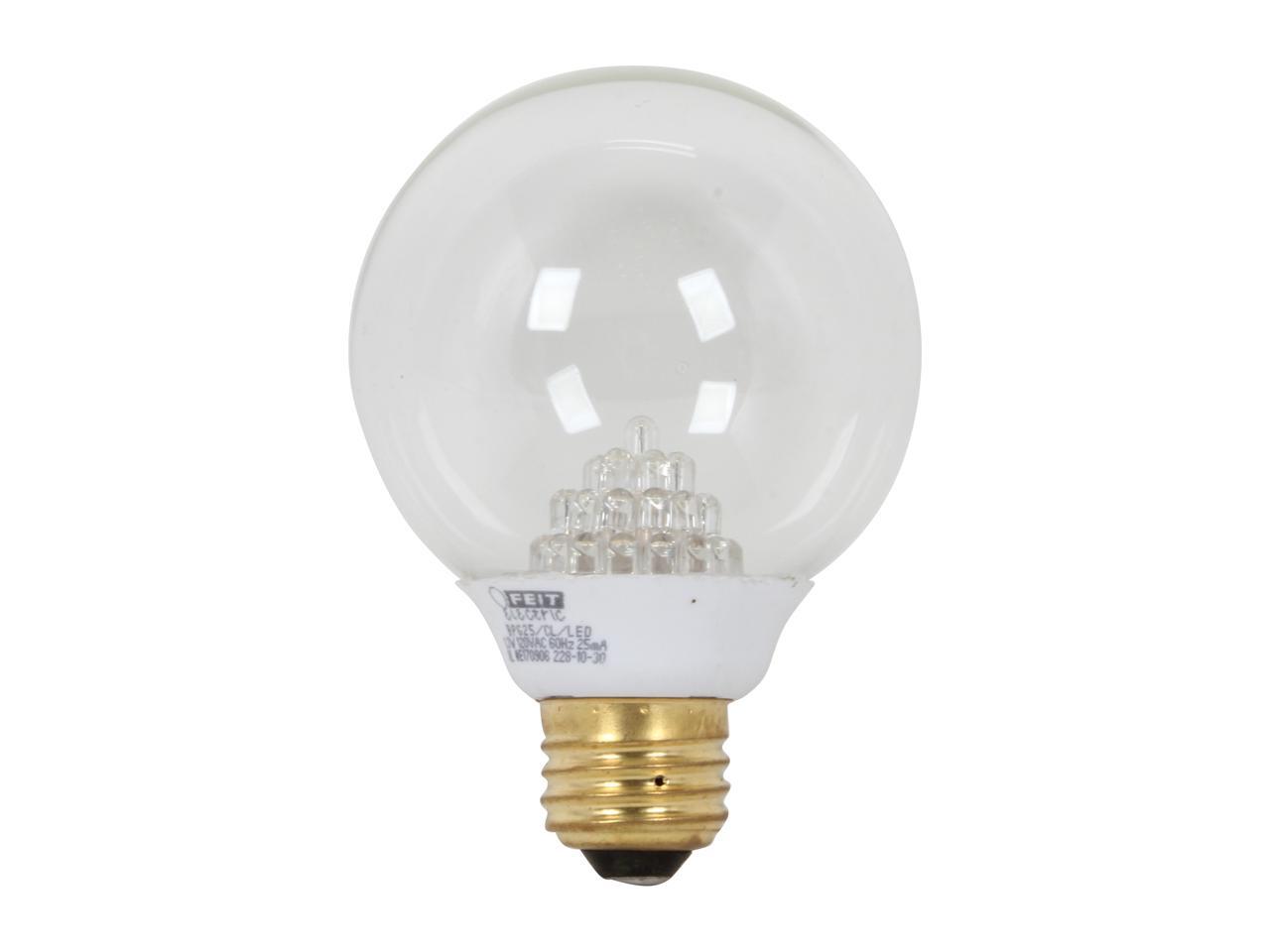 Feit Electric BPG25/CL/LED 25 W Equivalent 25 Watt G25 Equivalent LED ...