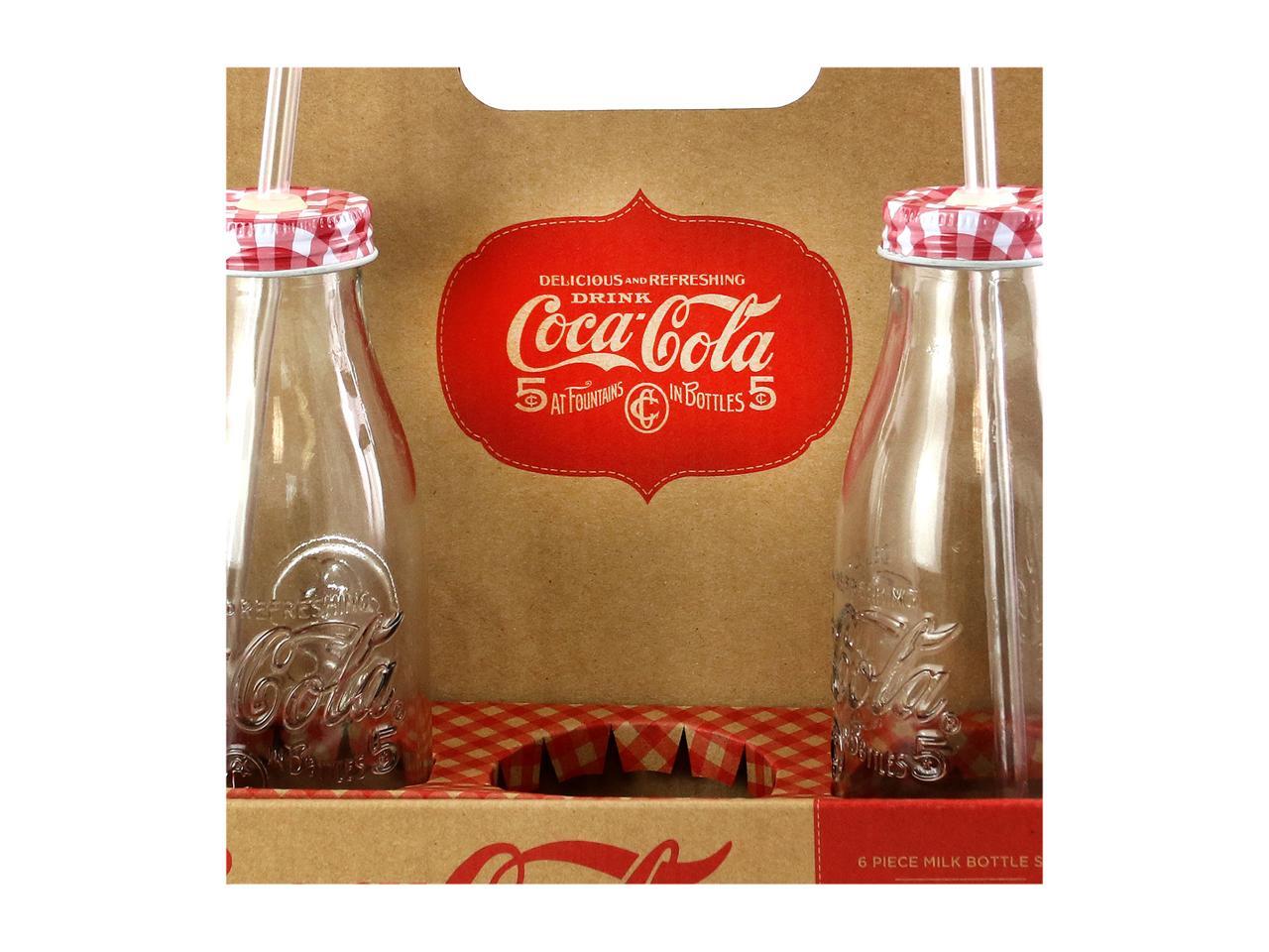 Coca-Cola Classic 6 Piece 15 Ounce Drinking Glass Bottle Set - Newegg.com