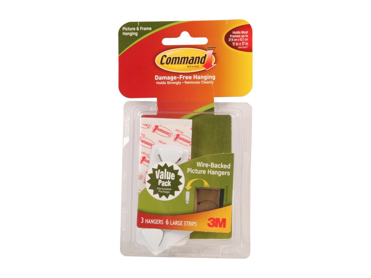 3M Command 17043 Wire-Backed Picture Hanging Hooks Value Pack, White, 3 ...