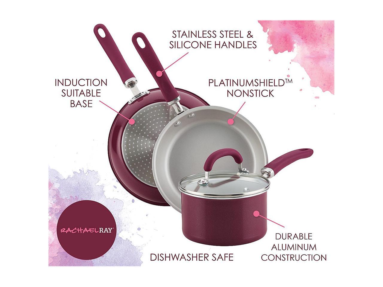 Rachael Ray Create Delicious Aluminum Nonstick Covered Deep Skillet, 9. ...