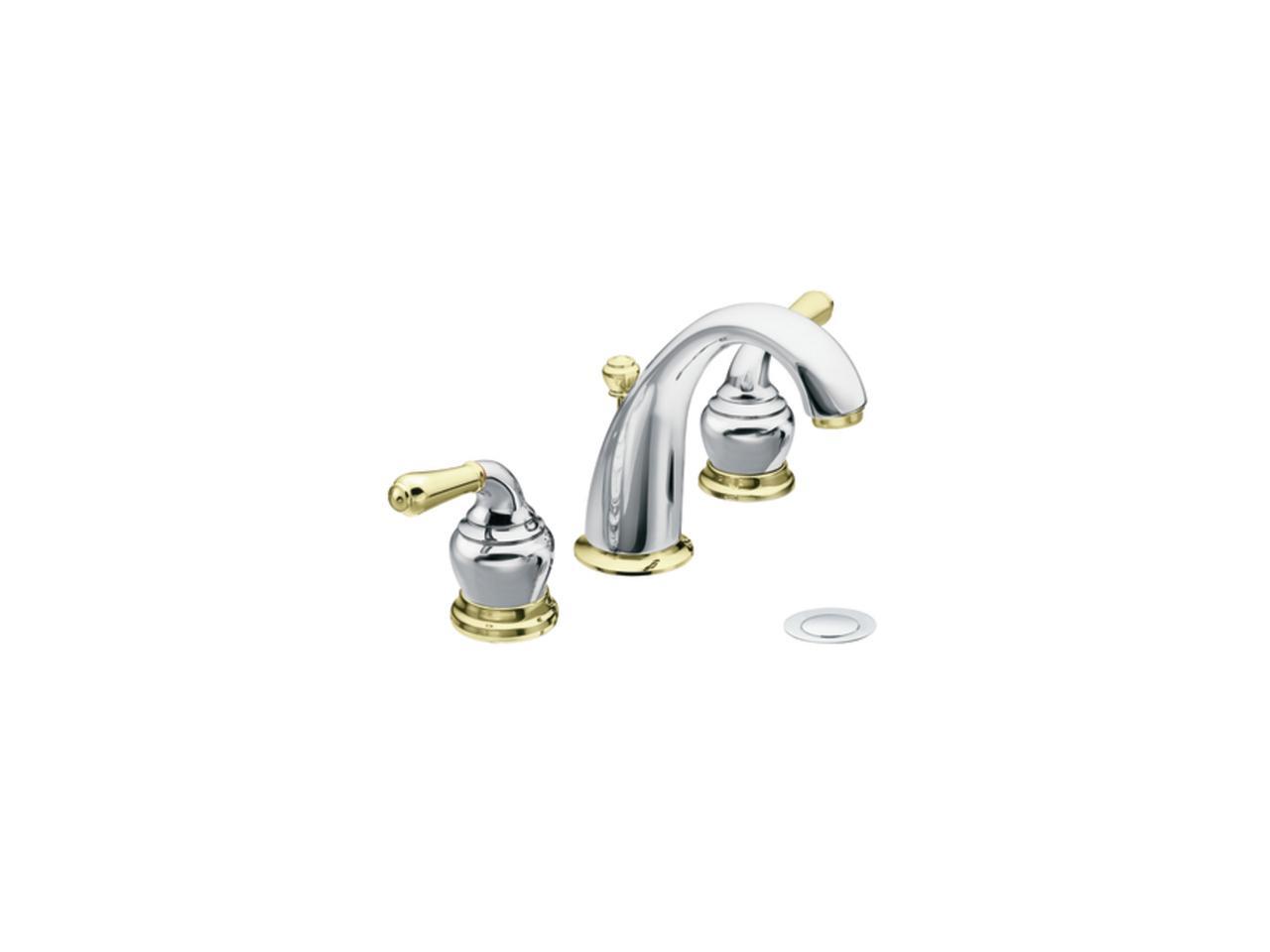Moen T4572CP Euro Modern Chrome/polished brass two-handle high arc ...