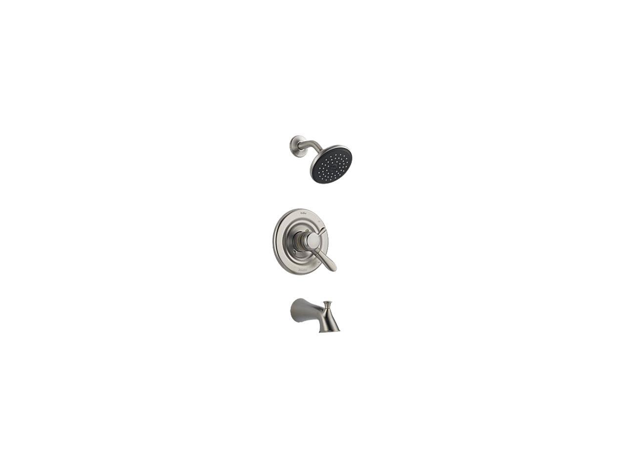 DELTA T17438-SS Lahara Monitor 17 Series Tub Spout and Shower Trim ...
