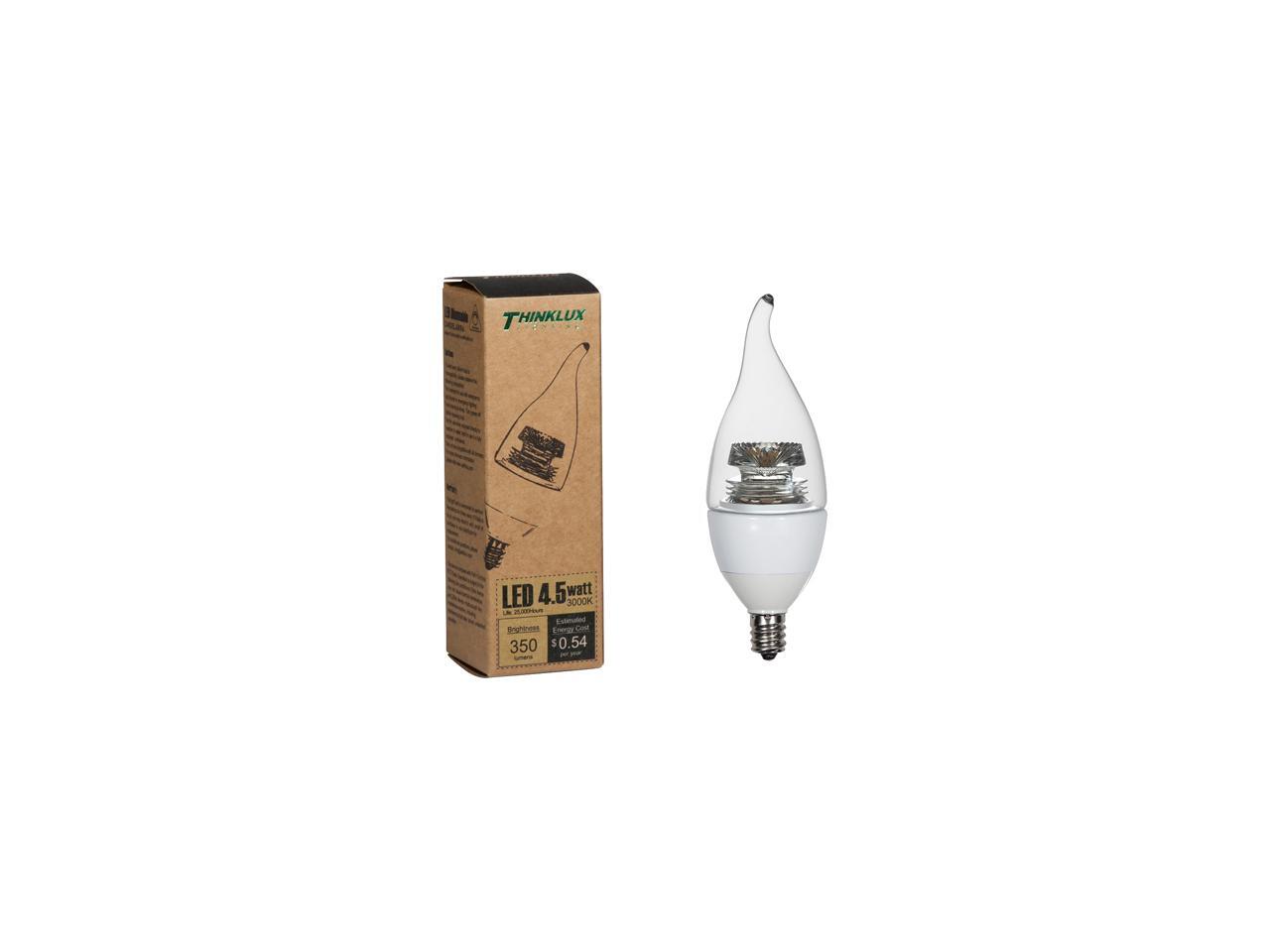 Thinklux TKUCA35S01-4.5W-830-E12 40 Watts Equivalent LED Light Bulb ...
