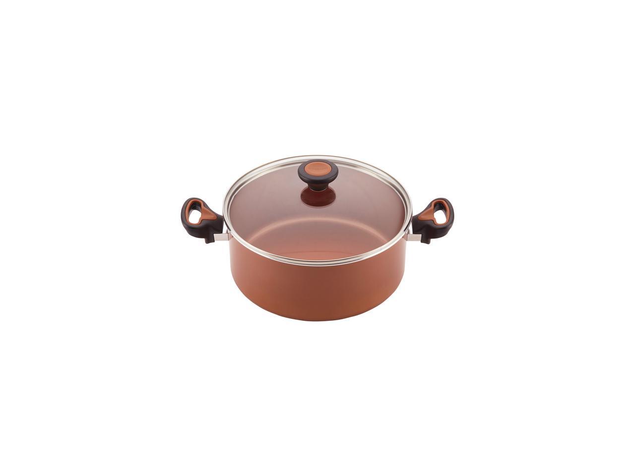 Farberware Glide Copper Ceramic Nonstick Cookware Set, 11-Piece, Copper ...