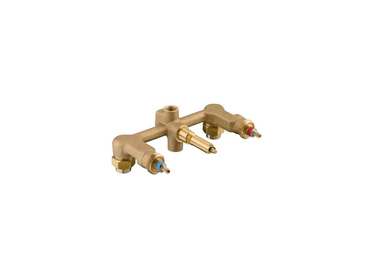 KOHLER K-303-K-NA 1/2" Ceramic Wall-Mount 3-Handle Valve System ...