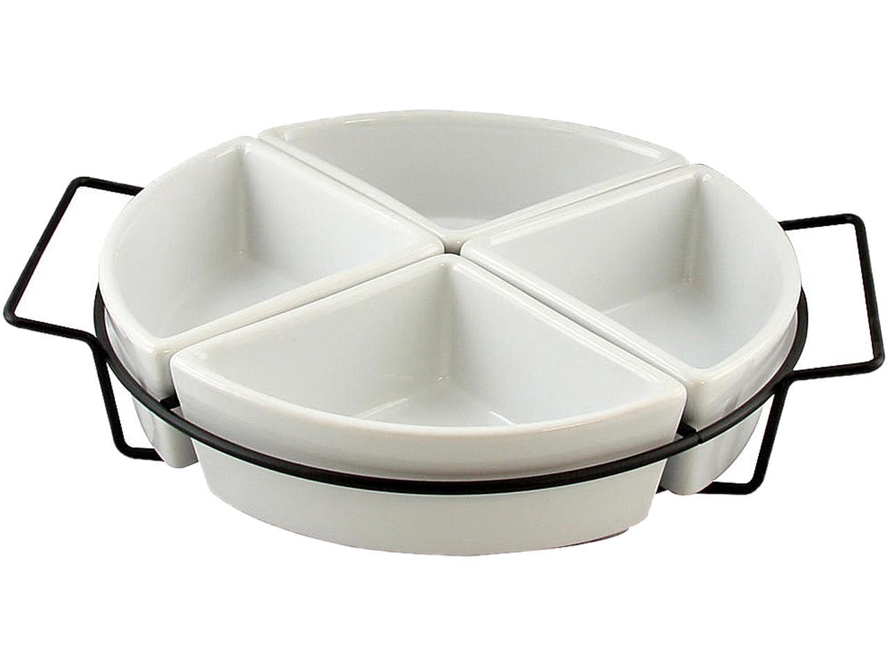 Gibson Overseas Gracious Dining 4 Section Tidbit Dish Set w/ Wire Rack ...