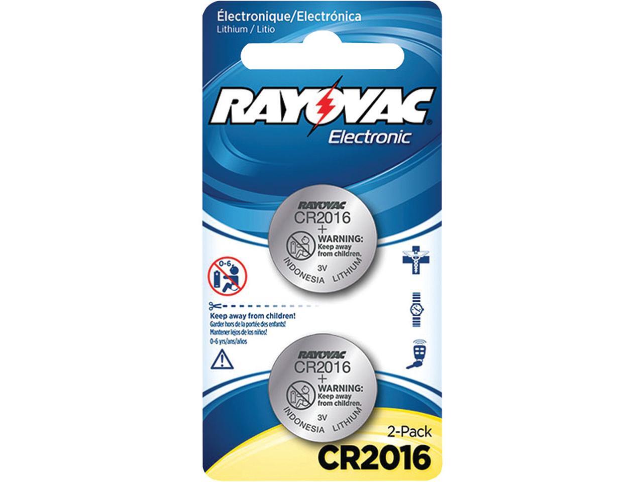 Rayovac KECR2016-2A 3-Volt Lithium Keyless Entry Battery (2 pk; CR2016 ...