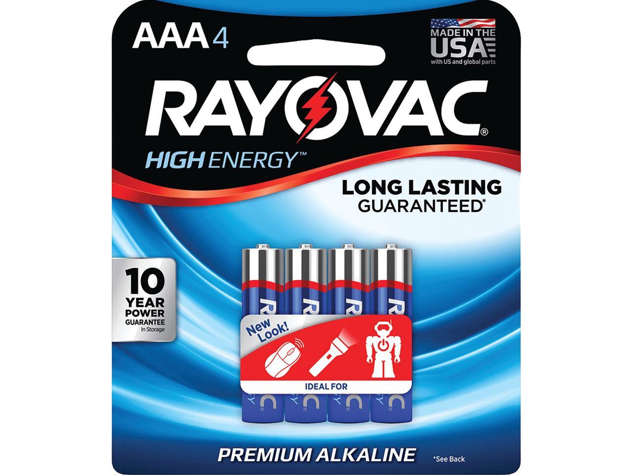 Rayovac 824-4J AAA Alkaline Batteries (4 pk) - Newegg.com