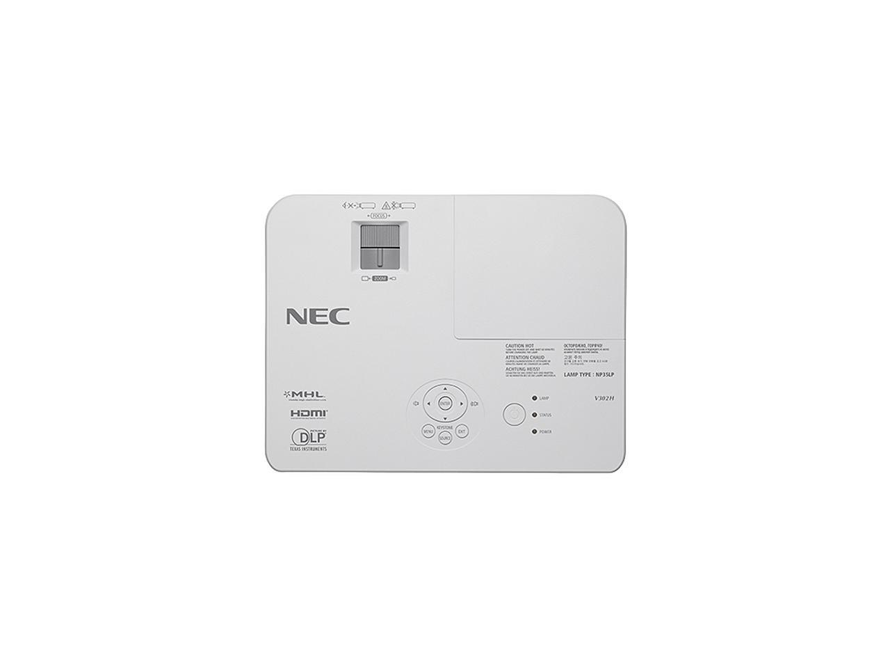 NEC NP-V332W 3D DLP Projector, 1280 x 800, 10000:1, 3300 ANSI Lumens ...