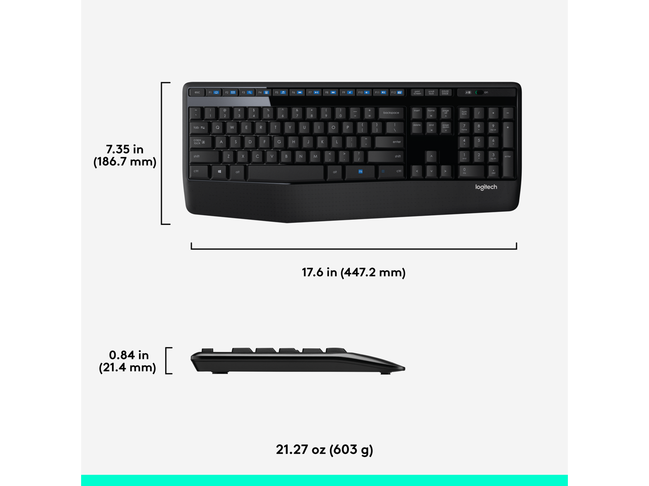 Logitech MK345 Wireless Combo Full-Sized Keyboard with Palm Rest and ...
