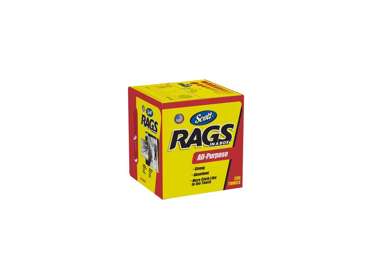 Scott Rags In A Box (75260), White, 200 Shop Towels / Box, 8 Boxes ...