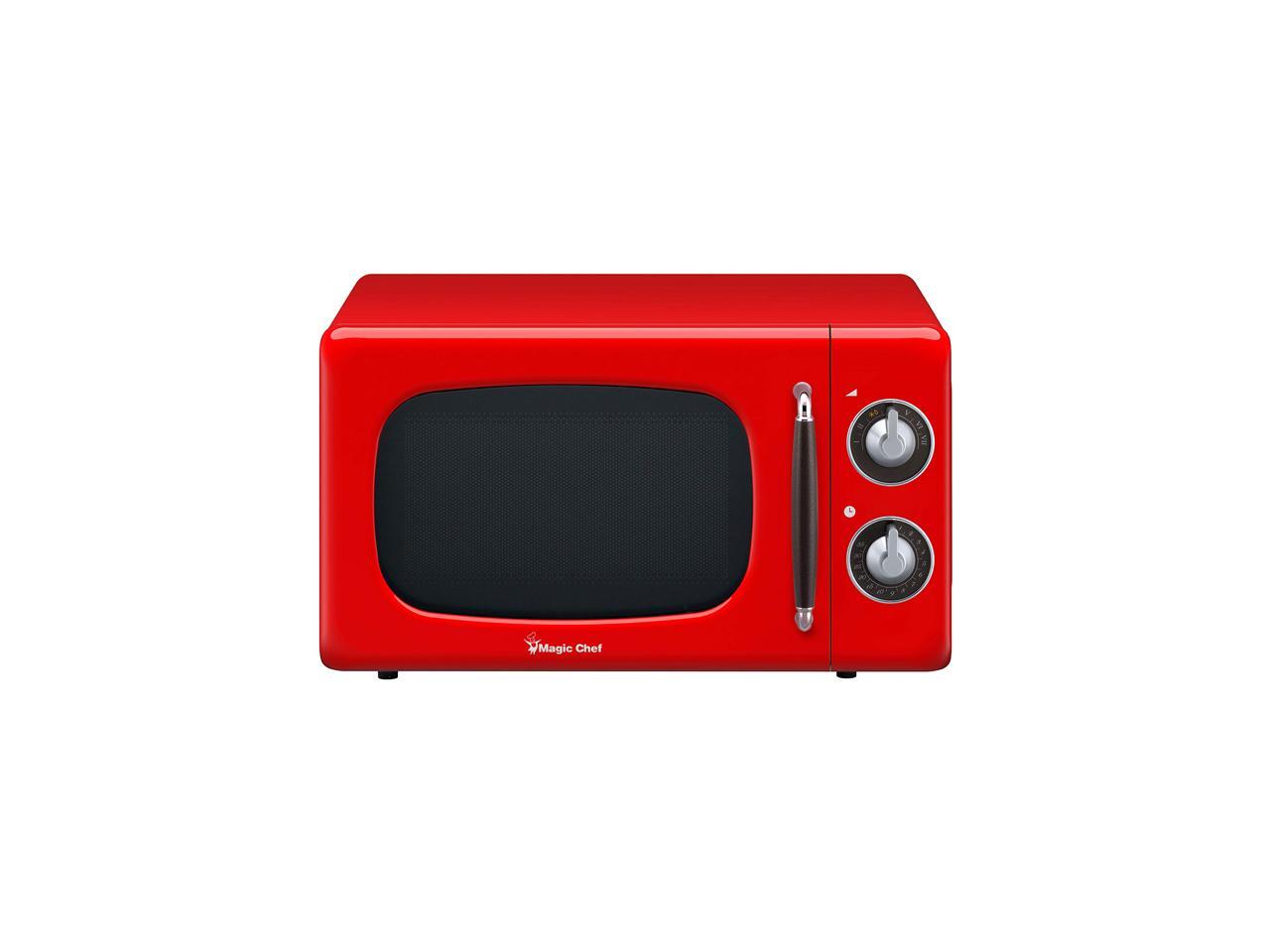Magic Chef 0.7-Cu. Ft. 700W Retro Countertop Microwave Oven, Red ...