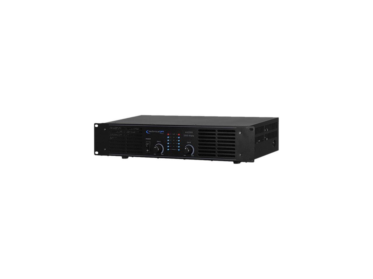 Technical Pro AX2000 2U Professional 2CH Power Amplifier - Black ...
