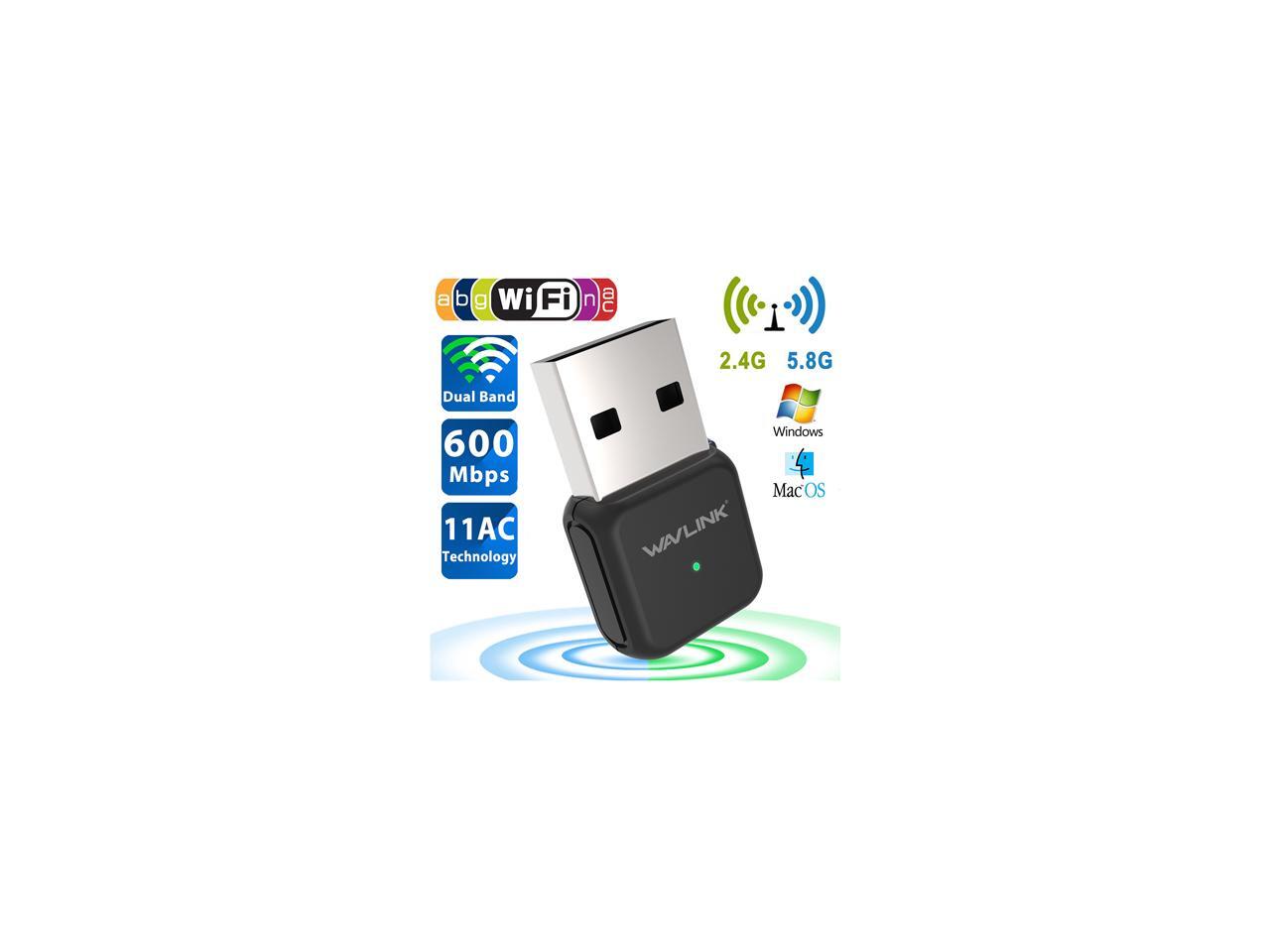 Wavlink AC650 USB WiFi Adapter 650Mbps WiFi Card Dual Band 2.4GHz/5GHz ...