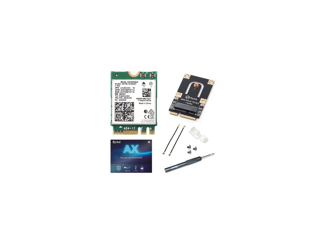 Mini PCI-E Wi-Fi 6 Intel AX200 Adapter Kit PCI Express Full Wifi ...