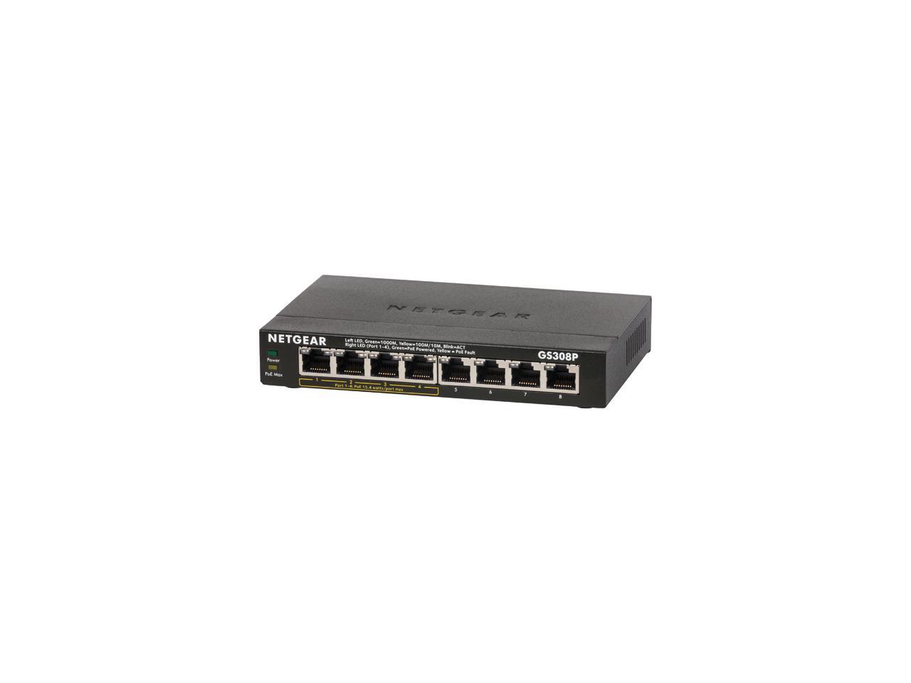 NETGEAR GS308P-100NAS Business Essentials Gigabit Ethernet Switch ...