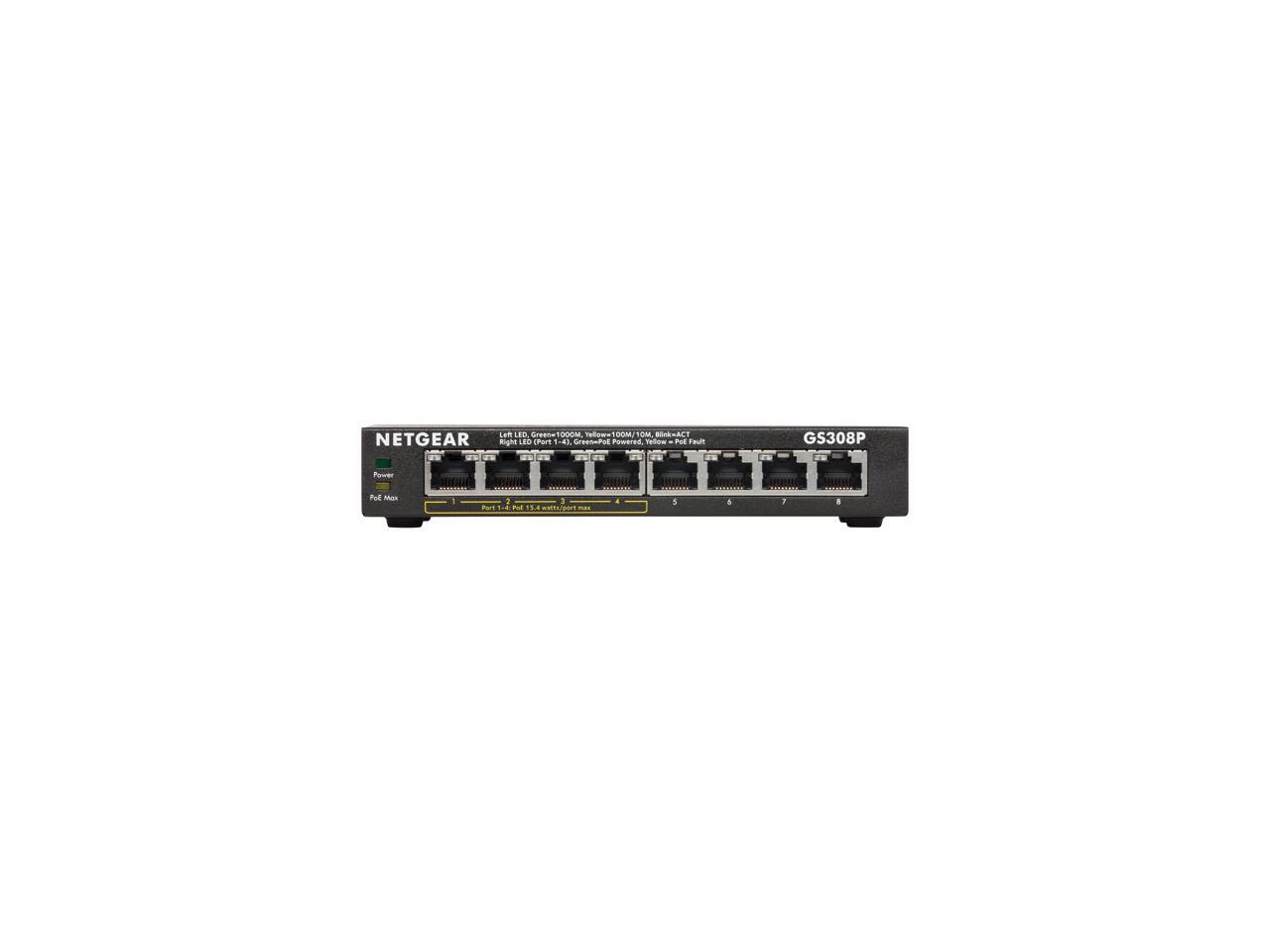 NETGEAR GS308P-100NAS Business Essentials Gigabit Ethernet Switch ...