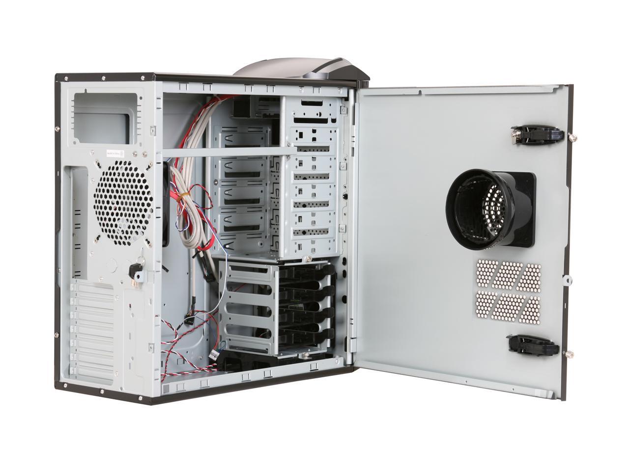 HEC Optimus Black 0.8 mm Thickness SECC Steel / Aluminum ATX Mid Tower ...