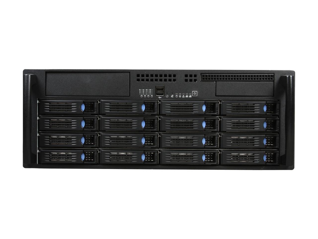 Chenbro Case RM41416B (RM41416ML-T) 4U DP with 16 x H/S HDDs , Mini SAS ...