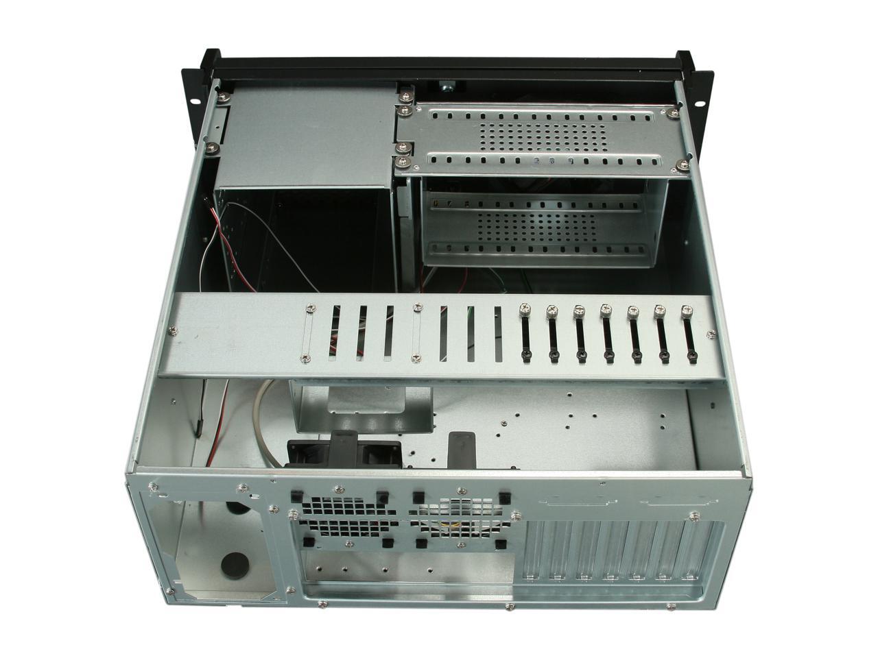 ARK 4U-500-S Black front panel/ Silver body 4U Rackmount Server Case ...