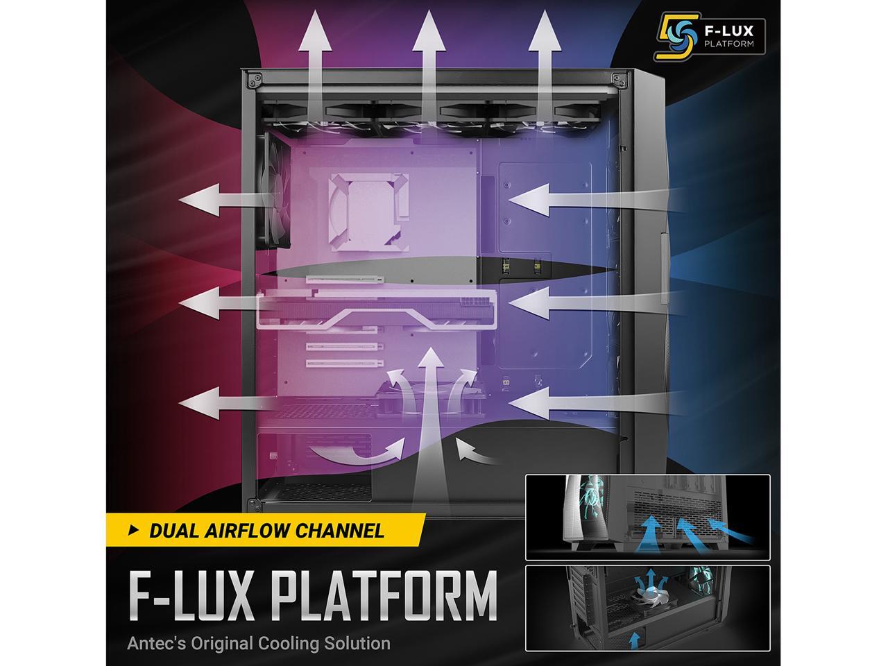Antec Dark League DF700 FLUX, Mid Tower ATX Gaming Case, FLUX Platform ...
