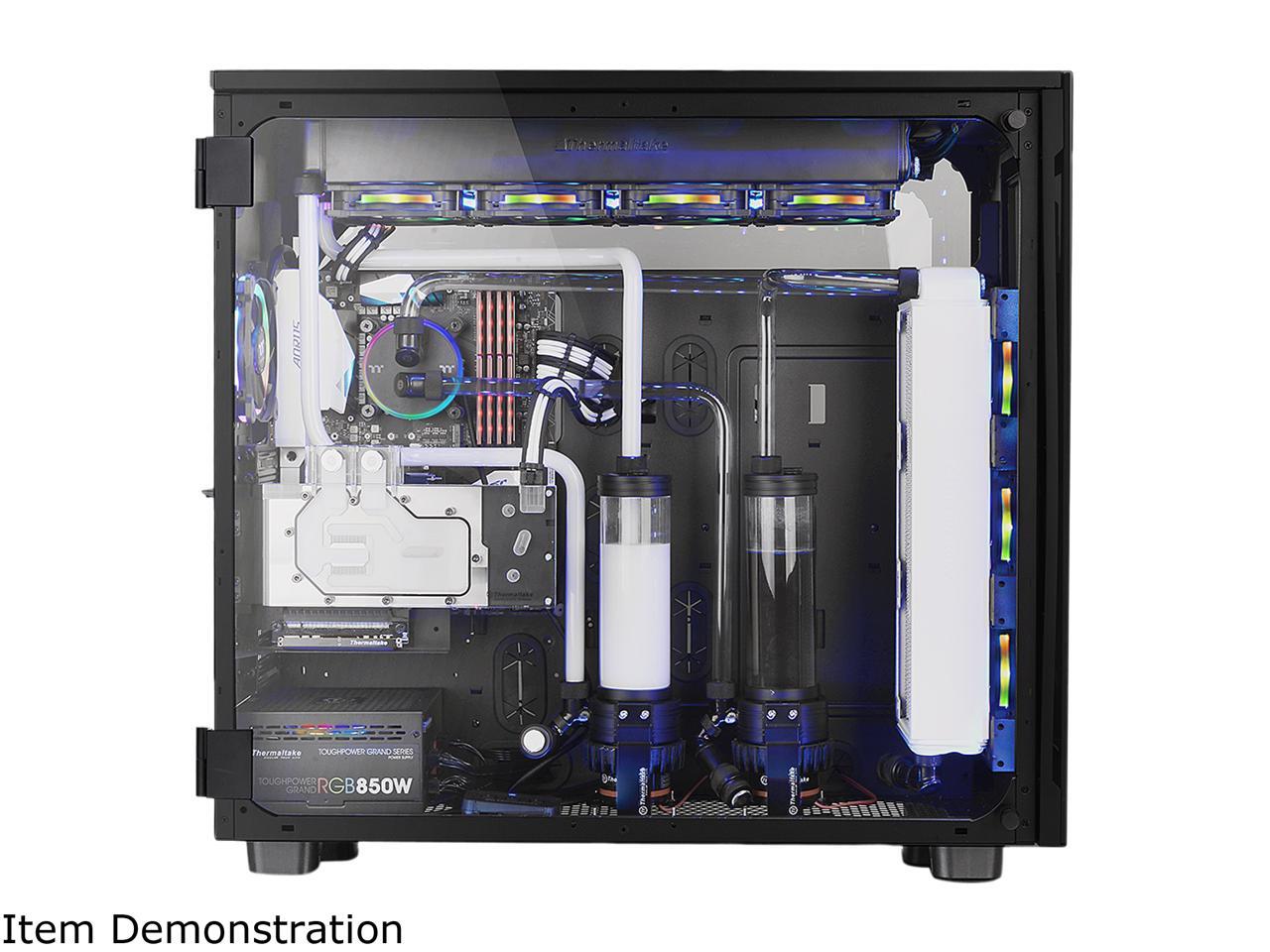 Thermaltake View 91 RGB PLUS Tempered Glass XL-ATX Vertical GPU Modular ...