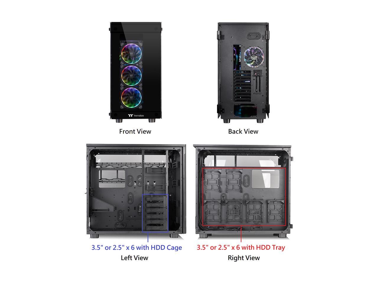 Thermaltake View 91 RGB PLUS Tempered Glass XL-ATX Vertical GPU Modular ...