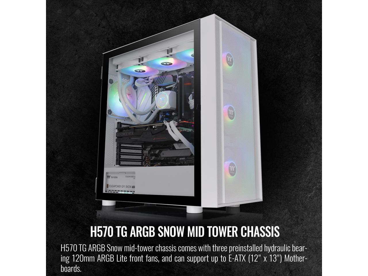 Thermaltake H570 TG Snow Edition ATX Mid Tower ARGB Tempered Glass ...